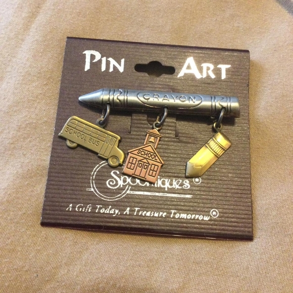 Spoontiques | Jewelry | School Themed Pin | Poshmark